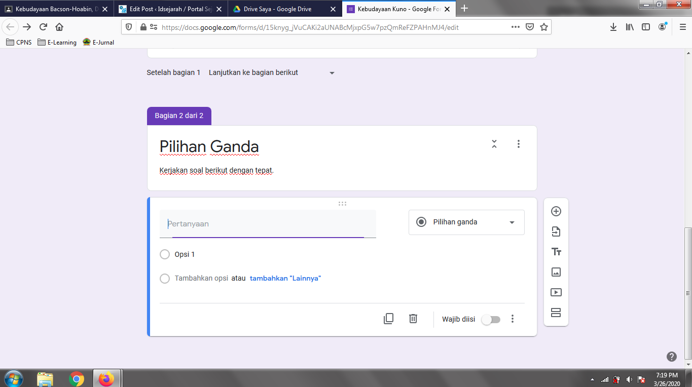 Membuat Soal Pilihan Ganda di Google Form dan Mengoreksi Secara ...